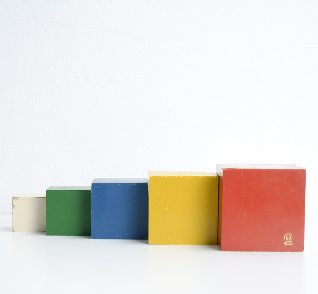 Colorful Wooden Toy Cubes - Vintage Design Point