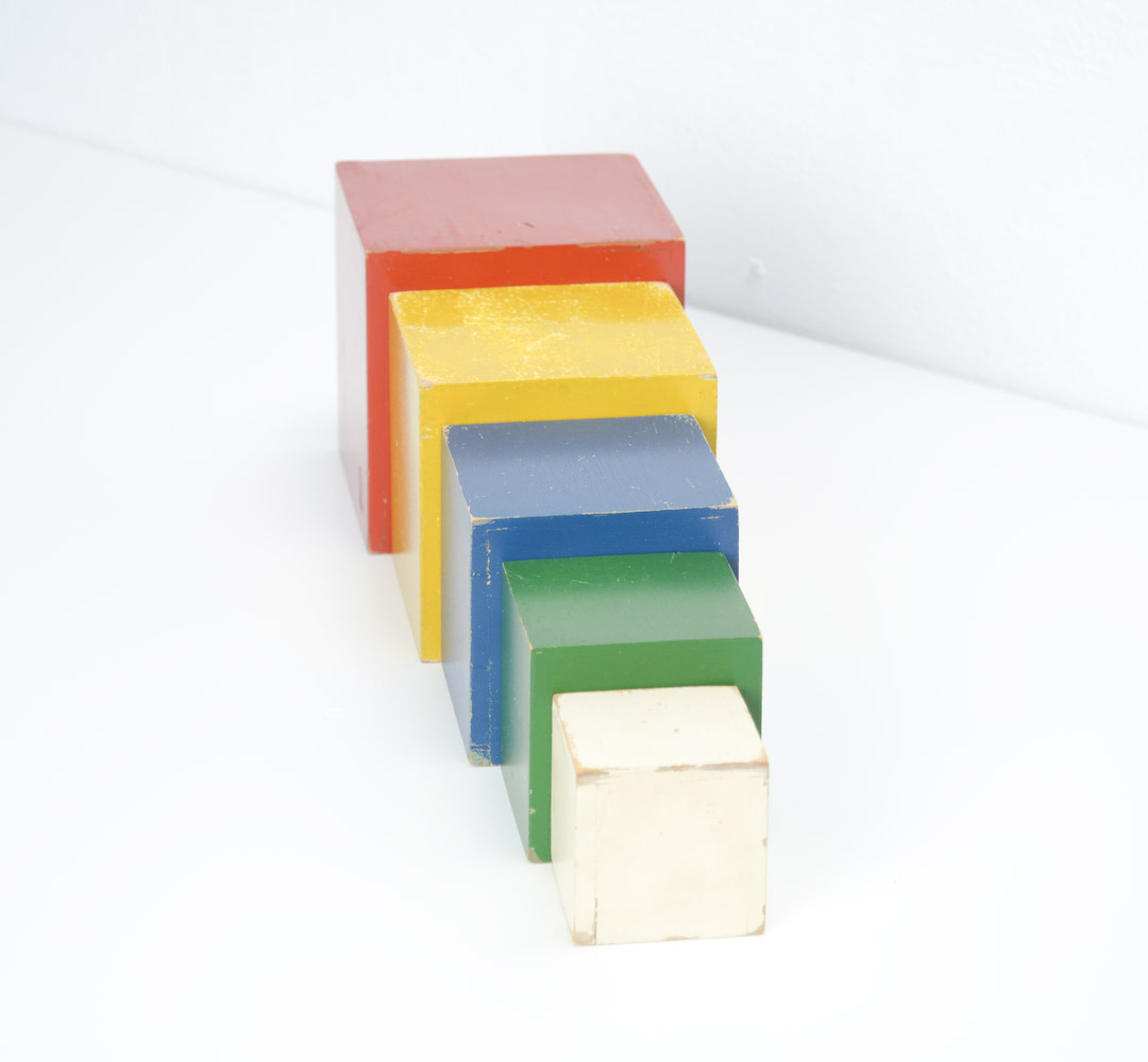 Colorful Set of Wooden Toy Cubes - Vintage Design Point