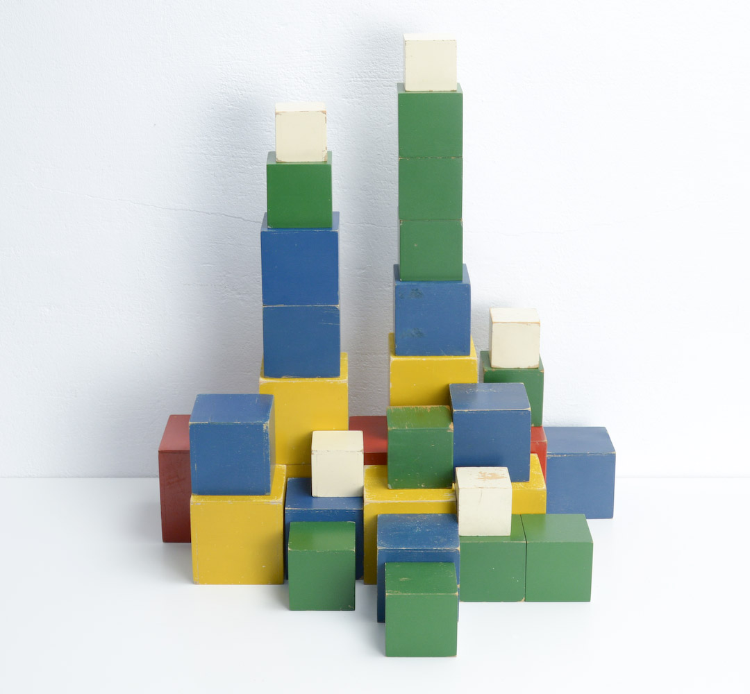 Colorful Wooden Toy Cubes - Vintage Design Point