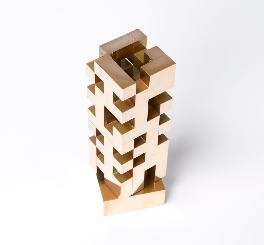 Kinetic Geometric Bronze Sculpture by Launy Christensen - Vintage ...