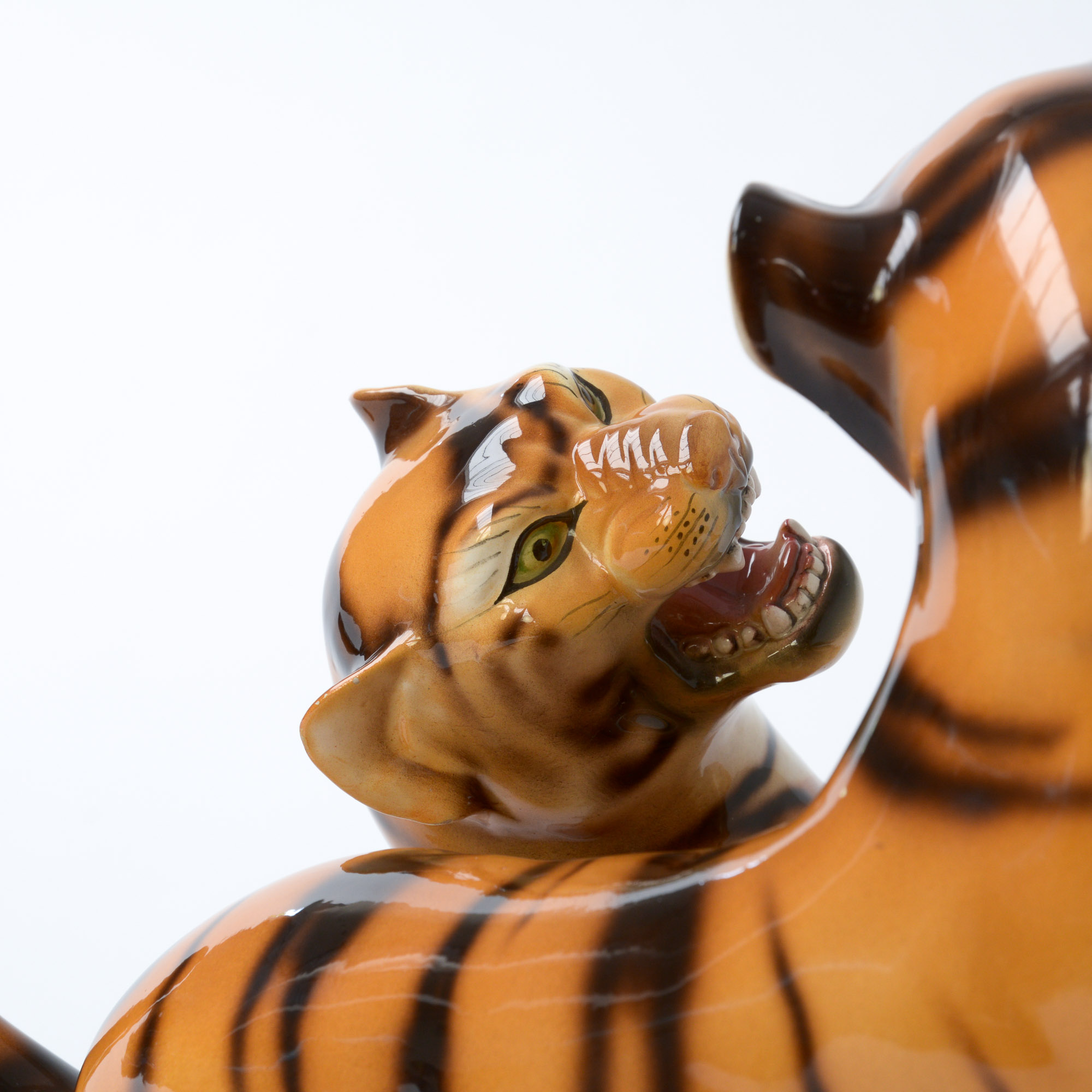 Porcelain Sculpture of Playing Tigers by Ronzan, Italy - Vintage Design ...