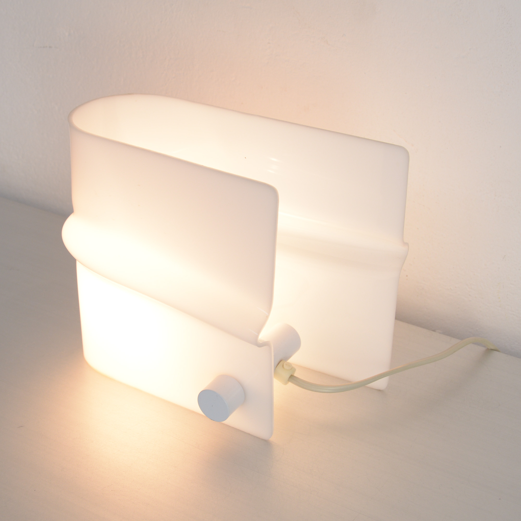 White Perspex Table Lamp by Christophe Gevers - Vintage Design Point