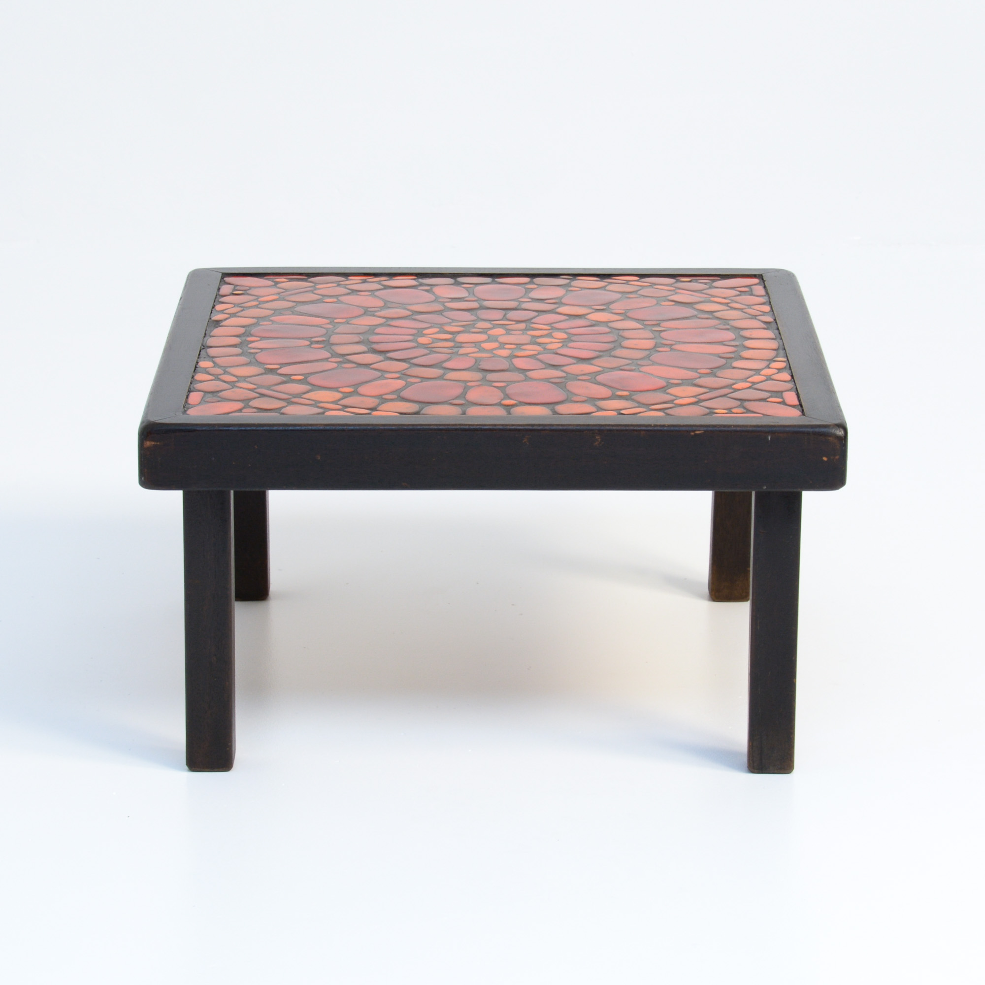 Red Ceramic Side Table - Vintage Design Point