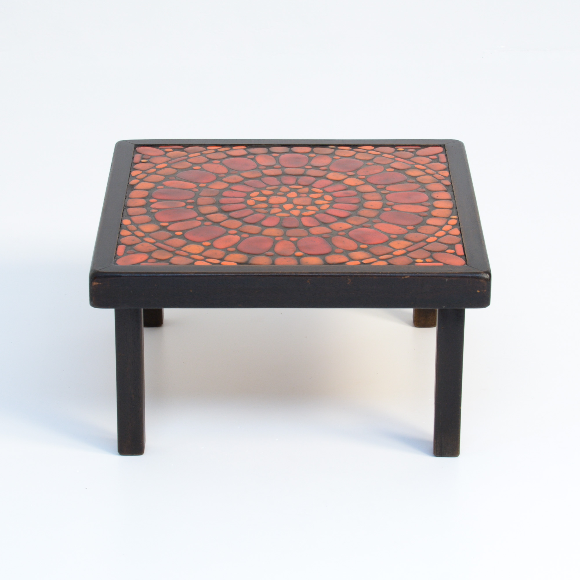 Red Ceramic Side Table - Vintage Design Point