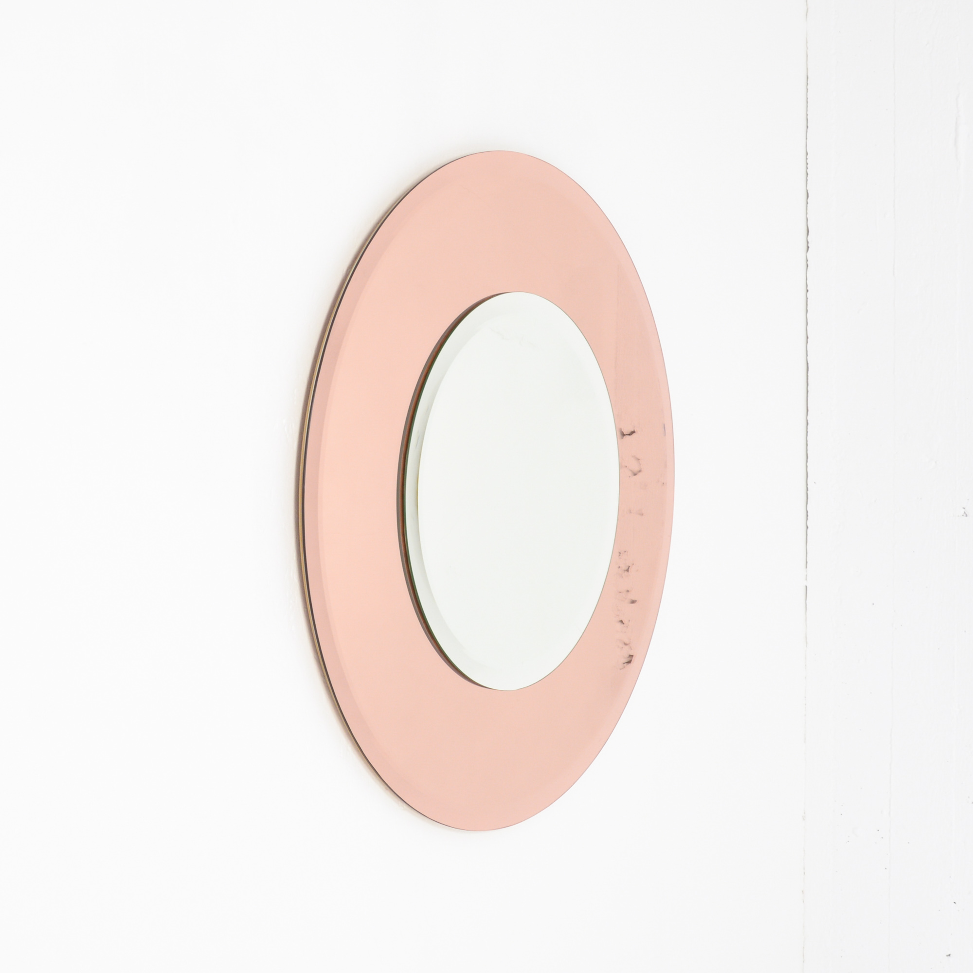 Pink Round Mirror by Cristal Art - Vintage Design Point