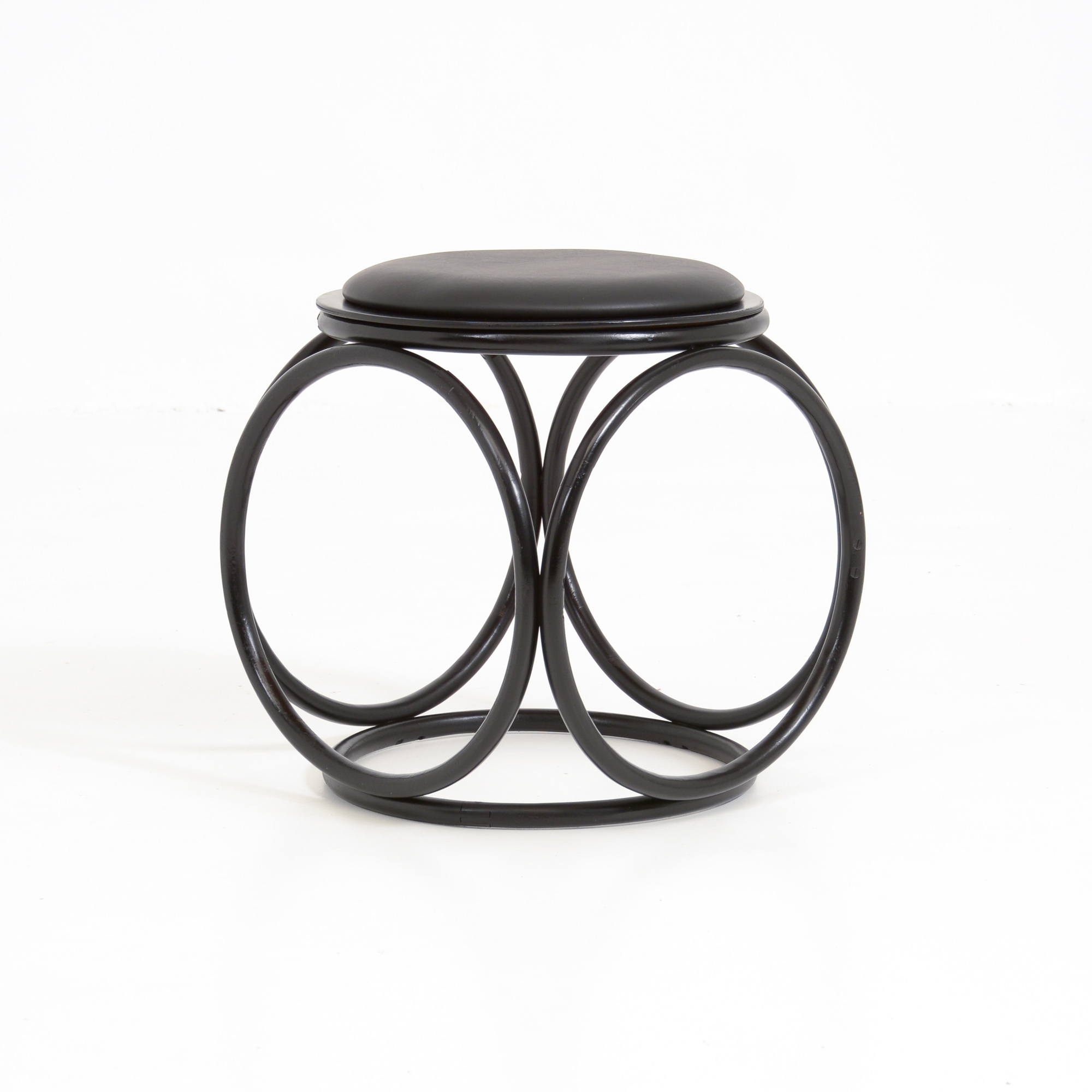 Black Bentwood Circular Stool - Vintage Design Point