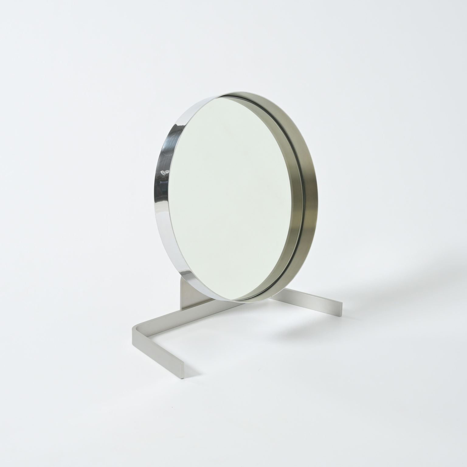 Minimalist Aluminum Table Mirror by Pierre Vandel - Vintage Design Point