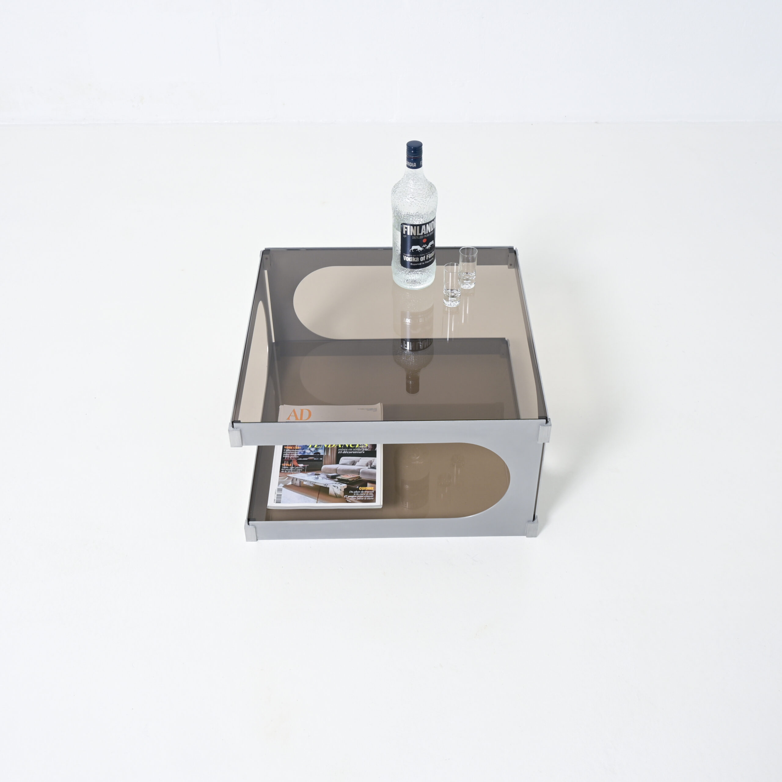 Low Aluminum Side Table by Pierre Vandel - Vintage Design Point